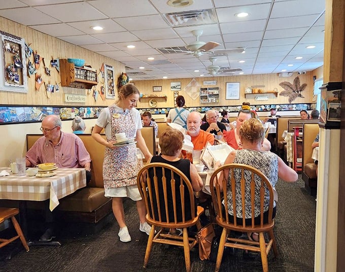 Where servers in traditional dress deliver plates of comfort food to tables of happy diners who know they've found Florida's best-kept secret.