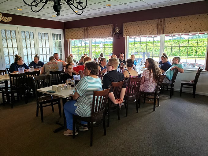 Where locals gather not just for meals but for community—the kind of place where conversations flow as freely as the coffee refills.
