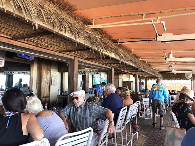 The thatched outdoor area offers that quintessential Florida dining experience – where the atmosphere is as nourishing as the food itself.