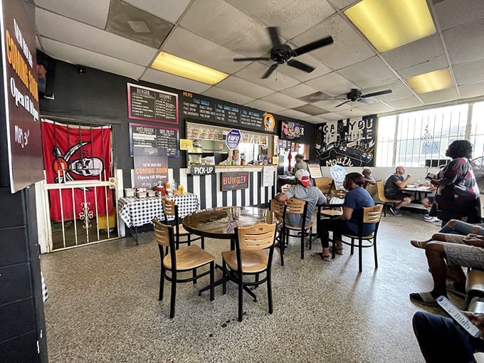 Even on a busy day, the dining room buzzes with the universal language of burger appreciation—silent nods and the occasional "mmm" between bites.