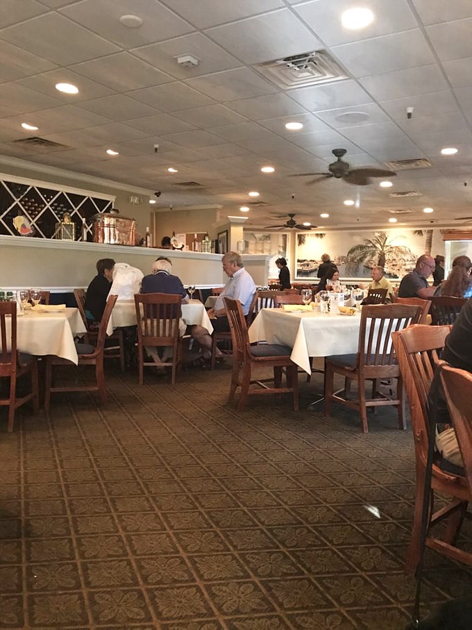 A dining room filled with happy patrons who've discovered what you just did—sometimes the best seafood comes without white tablecloths or snooty servers.