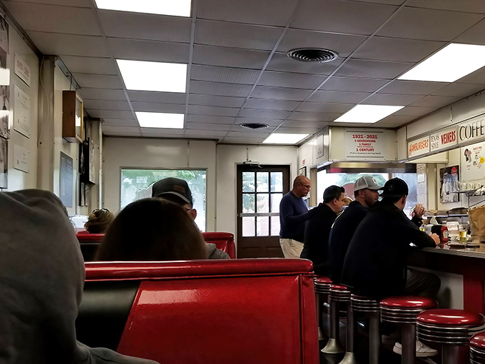 The morning regulars perched at their usual spots—a community ritual as reliable as the sunrise and twice as warming.