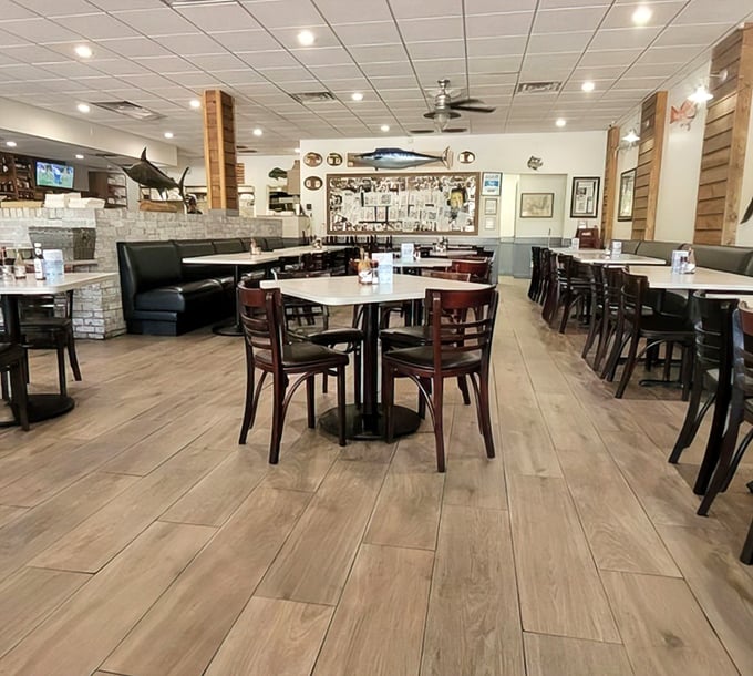 The dining room strikes that perfect balance between "nice enough for date night" and "casual enough for Tuesday."