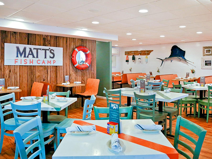 Nautical charm without going overboard—where every mounted fish on the wall seems to say, "You made the right choice coming here."