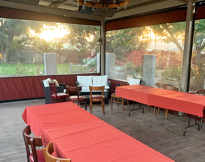 The screened porch offers sunset views with your supper—nature's perfect backdrop for a meal worth remembering.