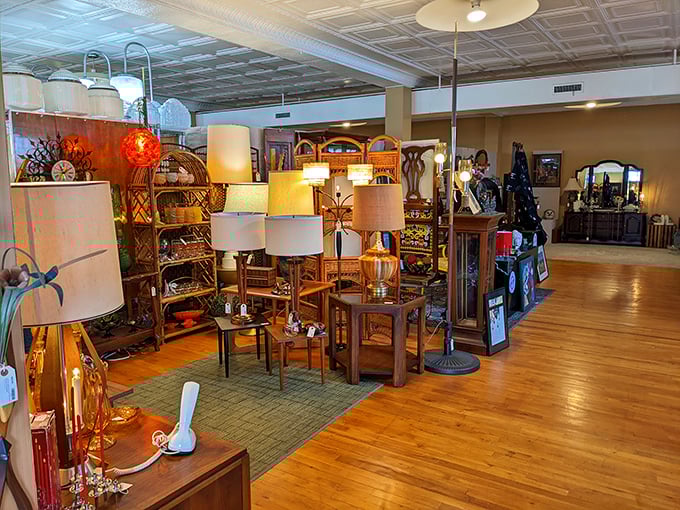 Mid-century lamp heaven awaits the discerning decorator—each shade a perfect time capsule of when lighting was an art form, not just a utility.