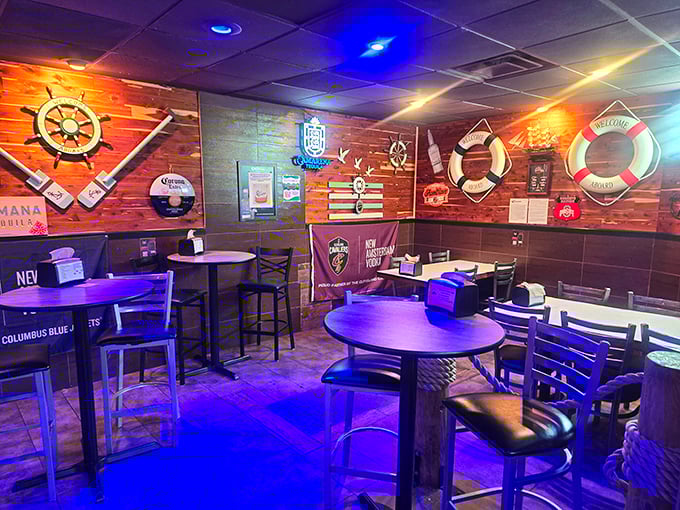 The maritime decor walks the fine line between theme and kitsch, landing firmly on charming. Those ship wheels and life preservers aren't just for show—they're conversation starters.