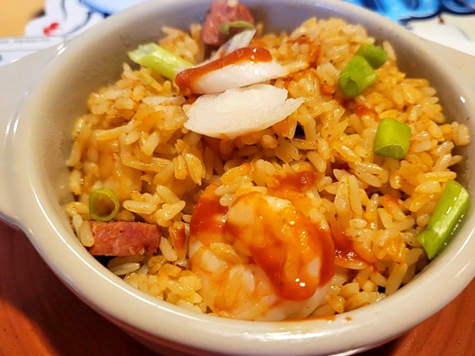 This jambalaya isn't just rice with stuff in it—it's a spicy, savory symphony where shrimp plays first chair.