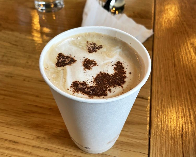 This latte isn't just coffee, it's performance art in a cup—the kind of morning companion that makes Monday feel like Saturday.