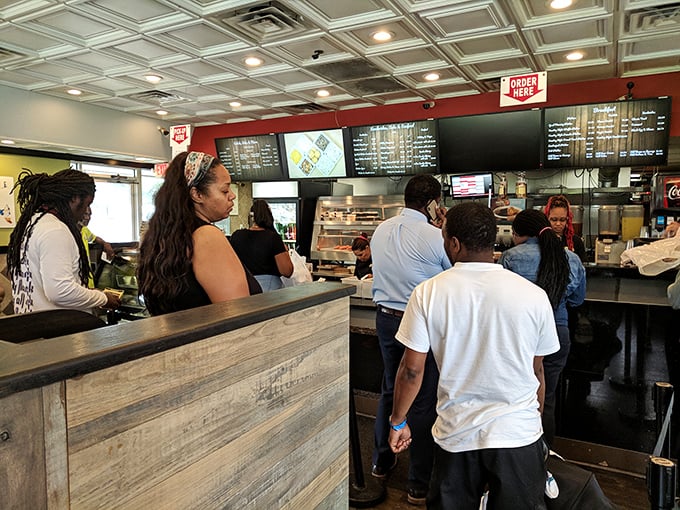 The line forms for a reason. These customers know that patience isn't just a virtue—it's the price of admission to flavor town.