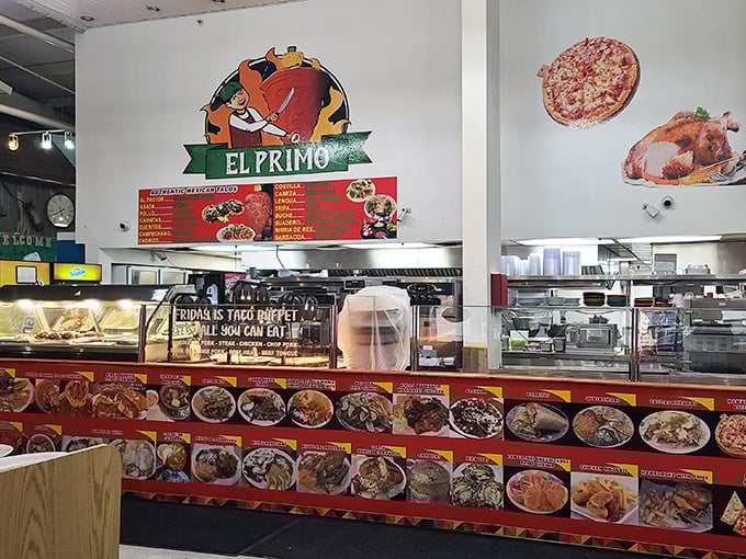 El Primo's vibrant food counter offers a spicy respite from shopping. Those tacos aren't just lunch—they're a vacation for your taste buds.