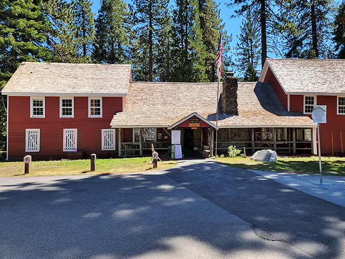 History preserved in crimson. This charming museum building houses Gold Rush tales that would make your fourth-grade California history teacher weep with joy.