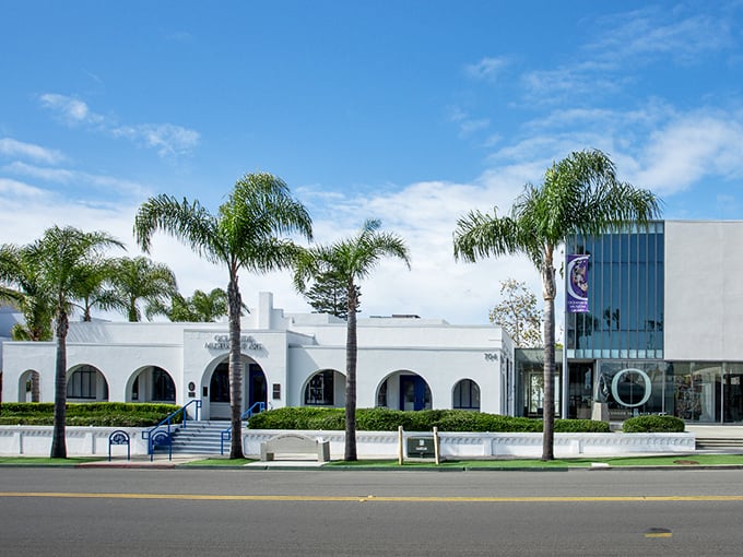 Oceanside Museum of Art's striking architecture blends classic arches with modern design. This cultural gem houses rotating exhibitions that surprise and delight art lovers.