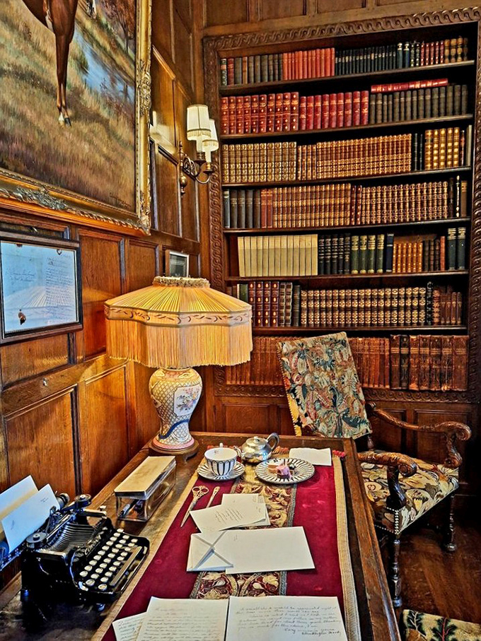 An office where important letters were written, or perhaps just thank-you notes for last night's extravagant dinner party.