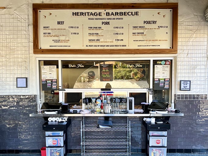 The ordering window—where dreams come true and diet plans go to die. Choose wisely, choose hungrily.