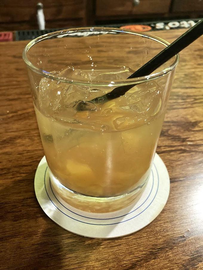 A proper bourbon cocktail, served with ice that actually keeps it cold—the perfect companion for cutting through rich, smoky barbecue flavors.
