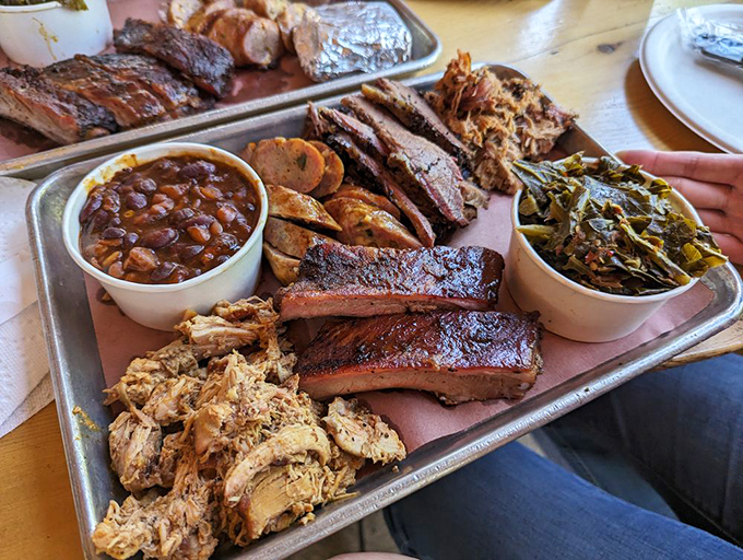 The pit master platter isn't just a meal, it's a guided tour through the various neighborhoods of Flavor Town, with extended stops in Delicious District.