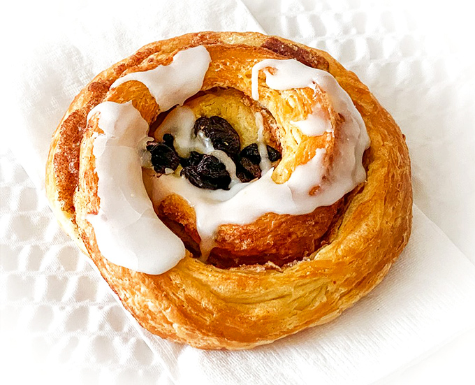 A cinnamon Danish with raisins that doesn't just speak to your soul – it sings a full Broadway musical complete with encore.