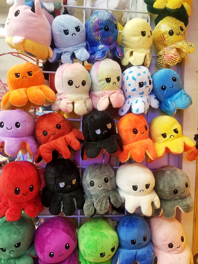The reversible octopus toys – today's mood: happy or sad? Either way, they're the market's unofficial mascots and possibly the most honest emotional barometers ever created.