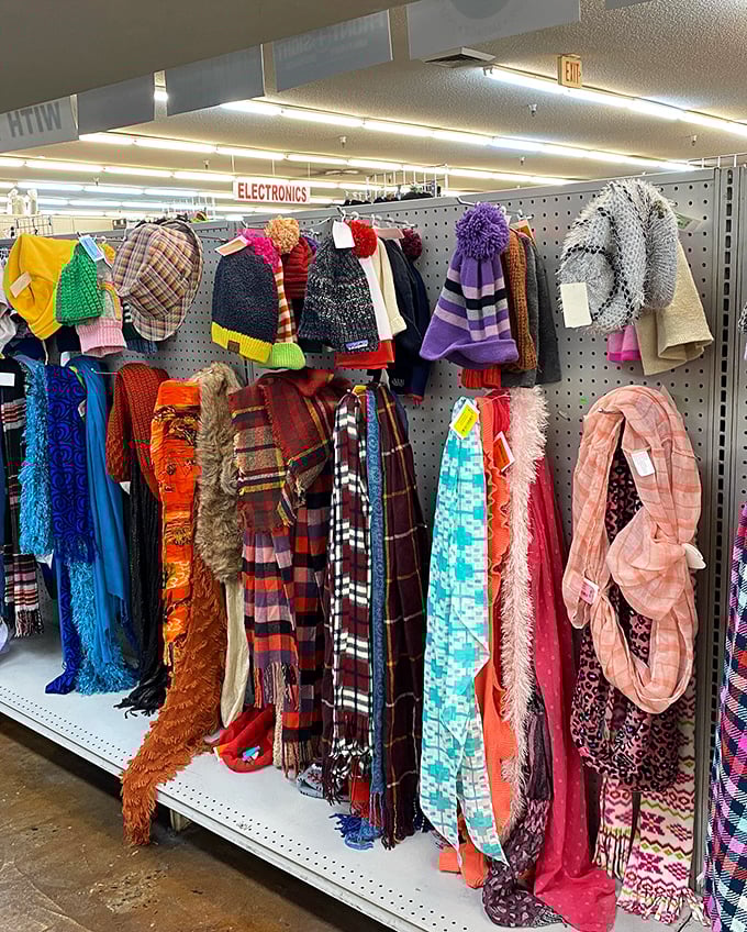 A kaleidoscope of scarves and winter wear proves California does indeed have seasons—at least in the fashion department.