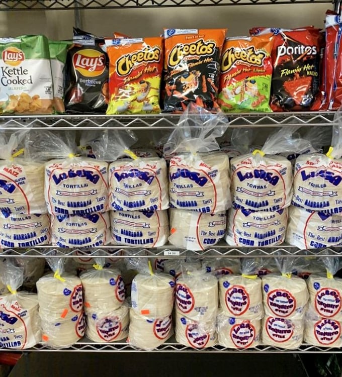 The foundation of any great Mexican eatery: fresh tortillas stacked alongside tempting chips. These aren't ingredients—they're building blocks of happiness.