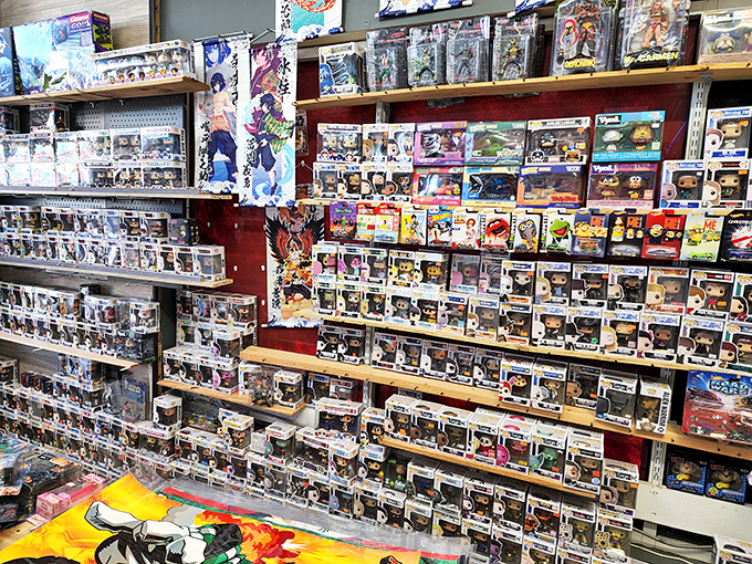 A collector's paradise where Funko Pops create a plastic army of pop culture, waiting to march home with passionate fans.