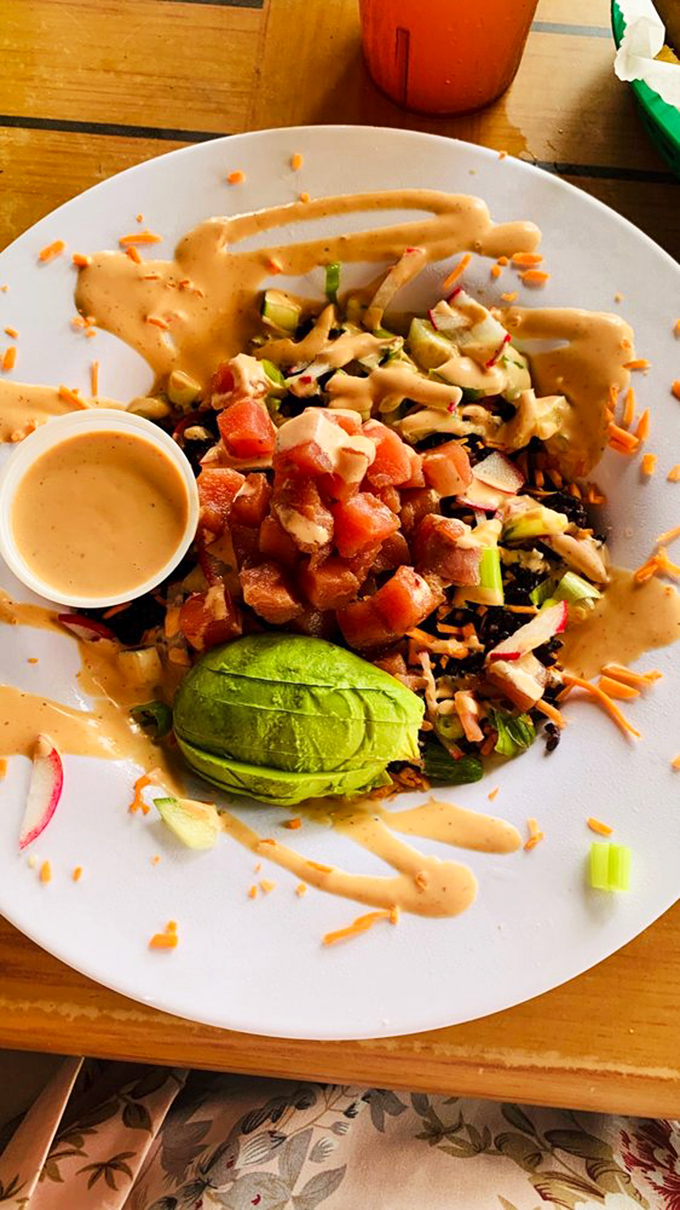 This tuna poke bowl is a work of art—vibrant, fresh, and arranged with the care of someone who knows good food is also a feast for the eyes.