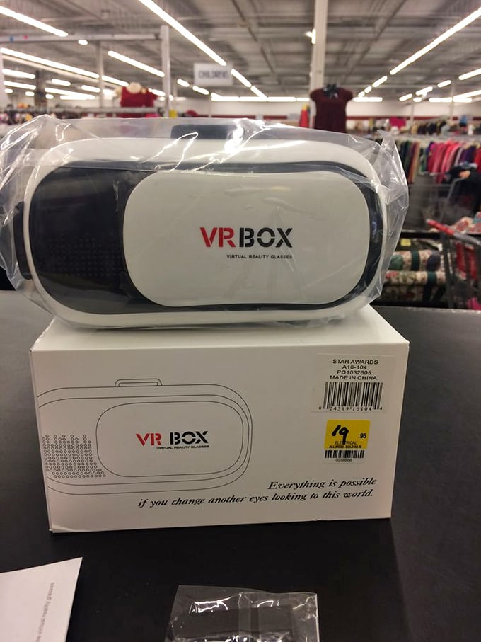 Virtual reality at thrift store prices. Someone's abandoned future is your new weekend entertainment – if you're brave enough.