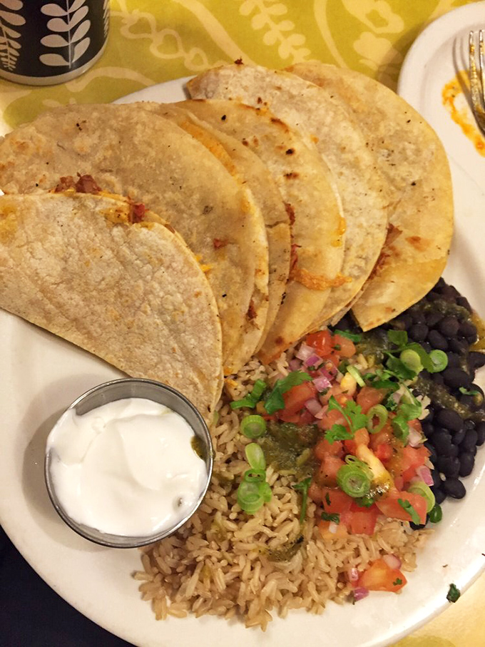 Jackfruit quesadillas with all the fixings – proof that plant-based Mexican food can be every bit as satisfying as the traditional version.