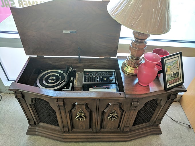 Not your average music system! This vintage console stereo is what your grandparents danced to before Spotify playlists existed.