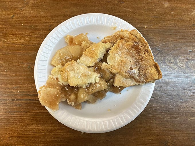 Apple pie that's worth every calorie. Flaky crust, tender fruit, and that perfect balance of sweet and tart – this is America in dessert form.