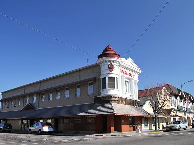 The Pearl Oil Company building stands as a testament to Berne's preservation efforts. That distinctive turret has been catching eyes and turning heads for generations.
