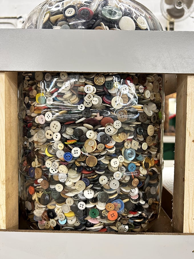 A galaxy of buttons awaits new purpose—each one a tiny time capsule from someone's forgotten shirt, waiting for creative resurrection.