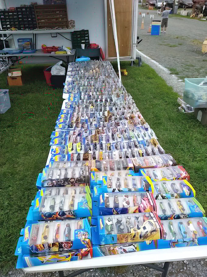 Hot Wheels heaven stretches as far as the eye can see. Somewhere in this miniature traffic jam lurks the rare collectible of your dreams.