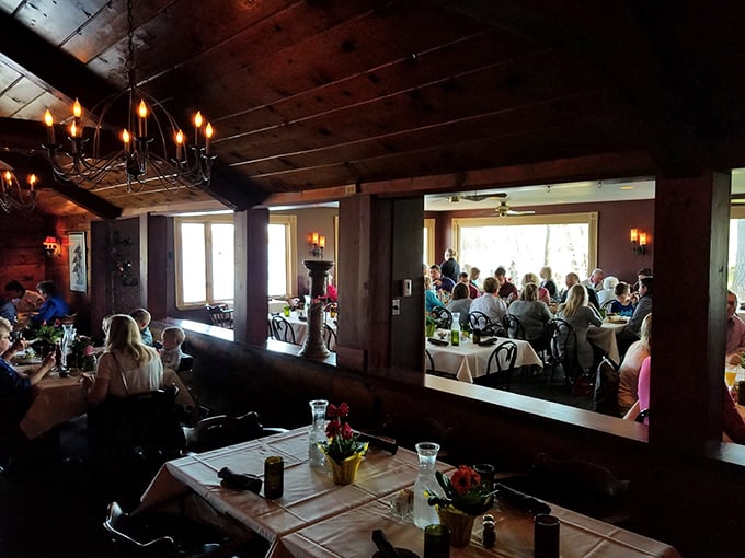 Happy diners fill every corner, creating the kind of buzzing atmosphere that signals truly special food ahead.