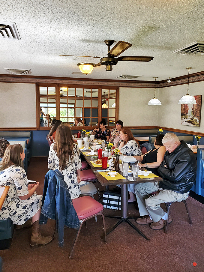 Multi-generational dining at its finest—where smartphones occasionally pause for the higher calling of passing the hot sauce.