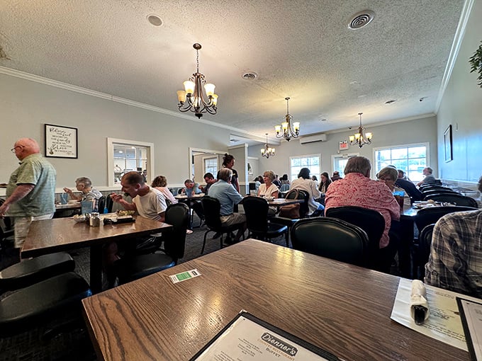 A full house of contented diners proves that word travels fast about truly exceptional breakfast experiences.