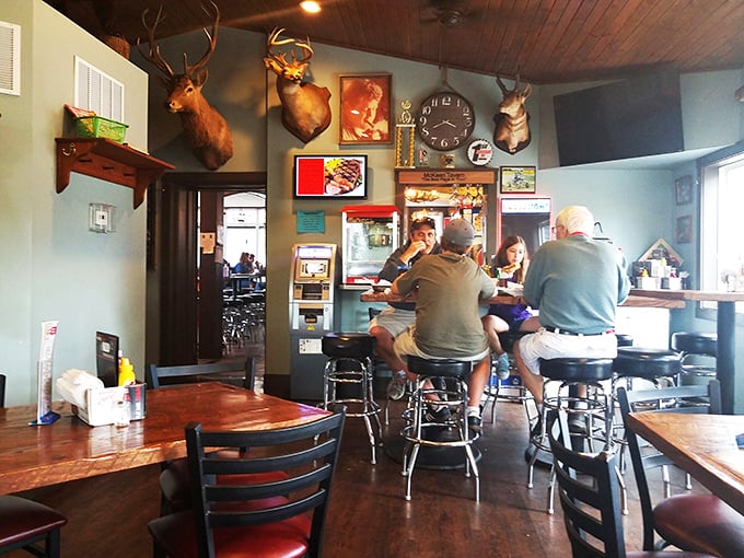 Where the mounted deer heads on the wall have seen it all—first dates, last calls, and everything in between.