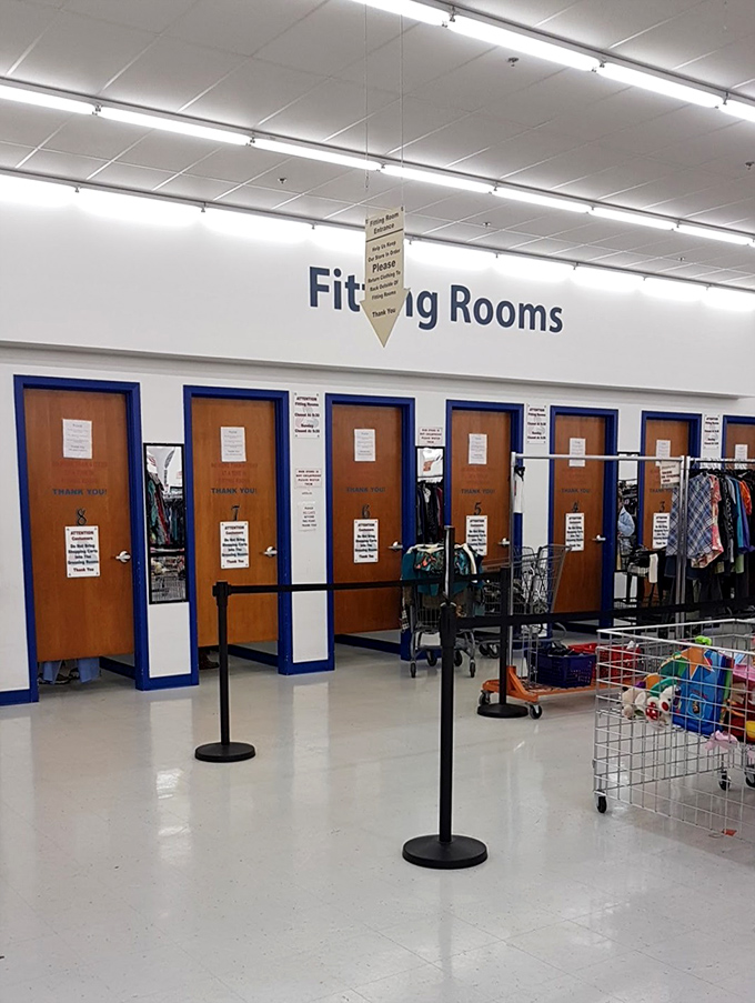 The fitting room corridor—that moment of truth where $4 jeans either become your new favorites or return to the rack for someone else's discovery.
