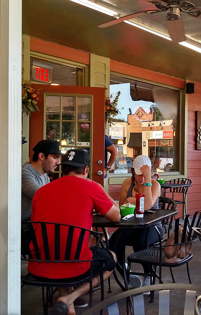 The outdoor seating area isn't just a place to eat—it's where memories are made between bites of life-changing breakfast.