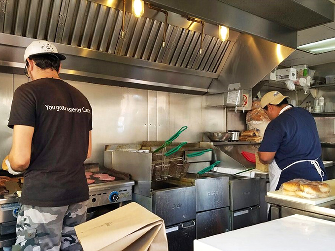 Where the fritter magic happens. That kitchen may be compact, but the flavors coming out of it are anything but small.