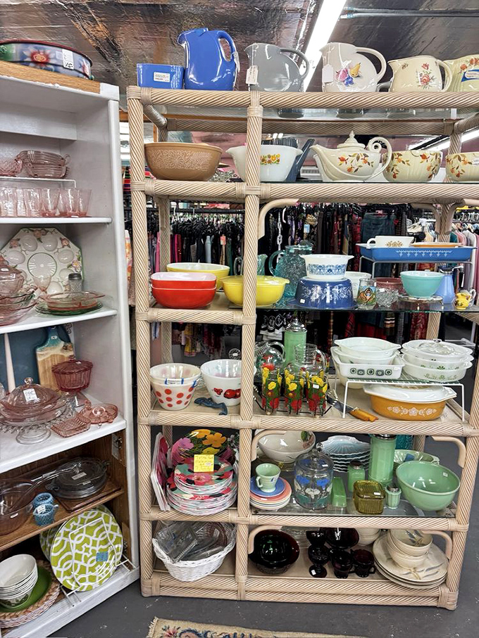 Vintage Pyrex and ceramic treasures that would make your grandmother nod approvingly while whispering, "I had that set!"