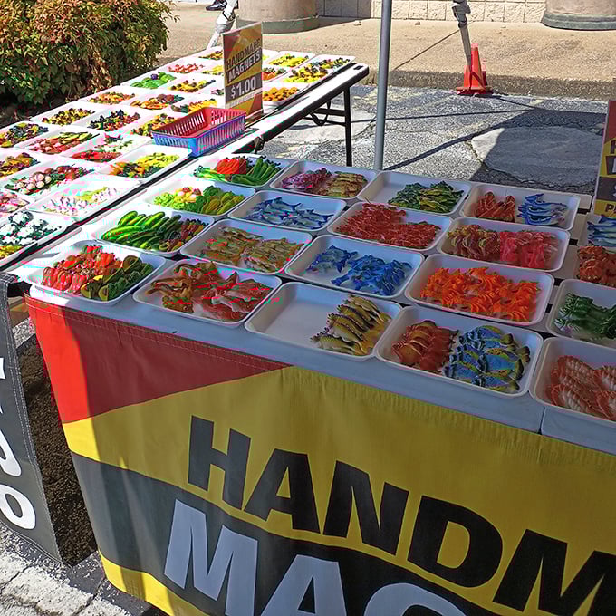 Gummy worm wonderland! These handmade treats arranged in rainbow formation prove that sometimes the most joyful purchases cost less than lunch.