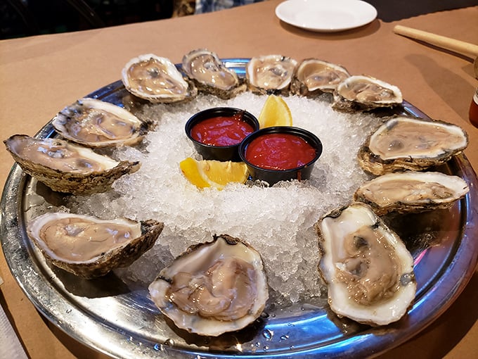 Oysters on the half shell—nature's perfect appetizer, requiring nothing more than a squeeze of lemon and perhaps a touch of mignonette.