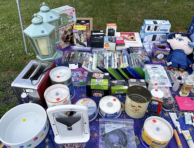 From toasters to DVDs, this table represents America's relationship with stuff – we love it, we outgrow it, we find it again!