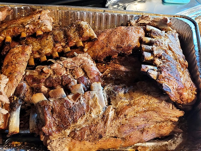 These ribs aren't trying to win barbecue competitions—they're just trying to make you need extra napkins and possibly a larger belt size.