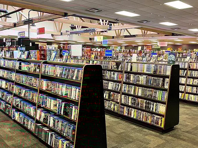 The DVD section: where physical media refuses to die and movie nights don't depend on your internet connection or streaming subscription whims.