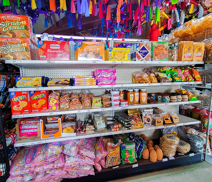 The snack aisle isn't just food—it's a riot of colors and flavors that puts American convenience stores to shame. Every shelf tells a story of Mexican culinary creativity.