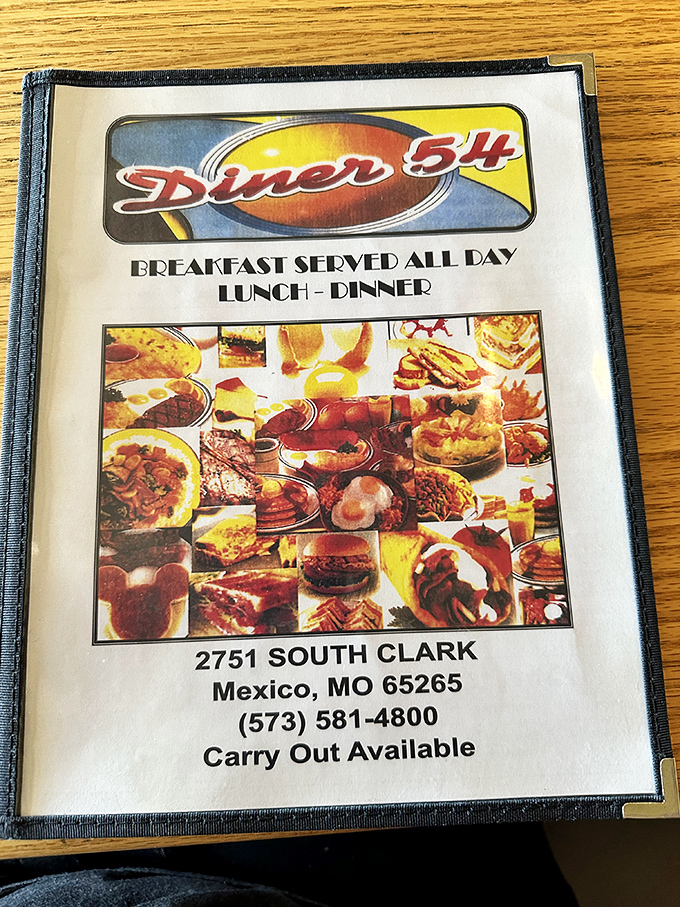 The menu cover that launched a thousand cravings. Breakfast served all day is the love language of diners everywhere.
