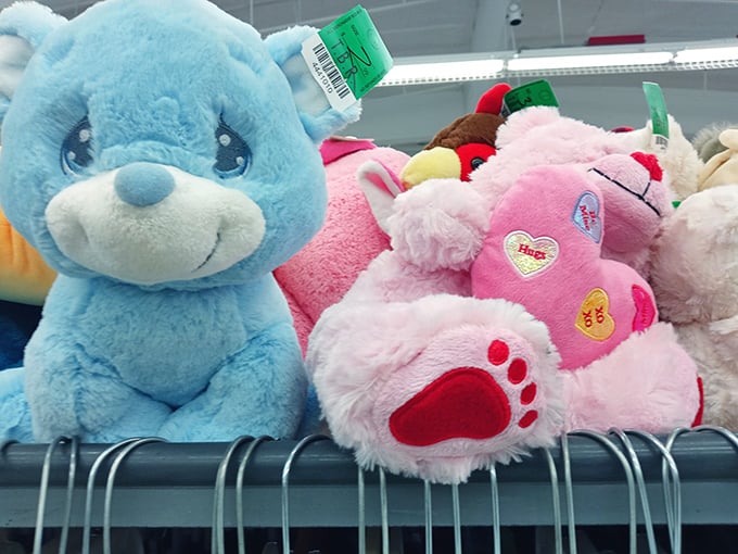 Plush pals seeking forever homes – these gently-loved stuffed animals with hopeful eyes are impossible to resist at these prices.